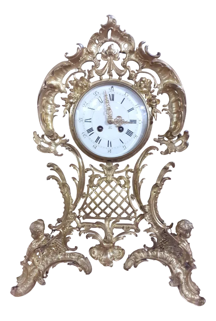 Antique Clock in Bronze | Chairish