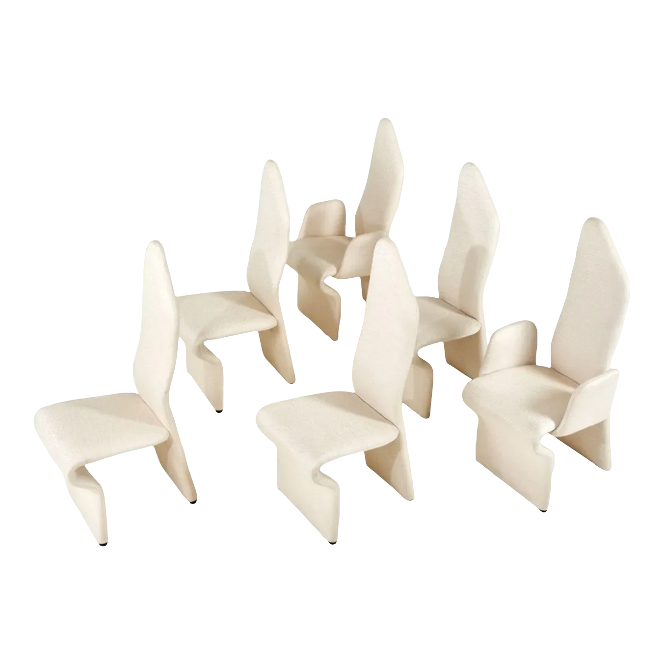 Roger Rougier Set of 6 Post Modern Dining Chairs, 1980 | Chairish