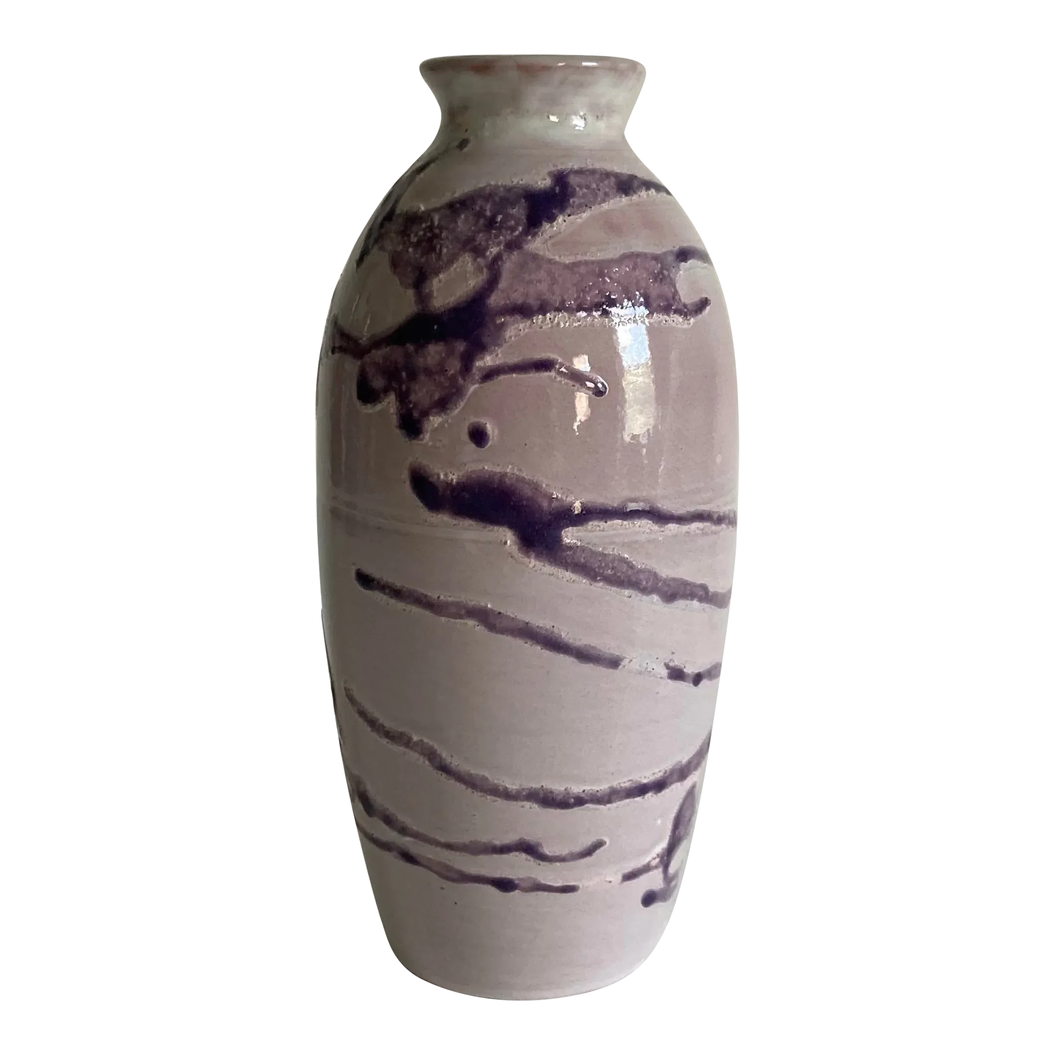 Late 20th Century Dark & Light Purple High Gloss Leftwich Pottery ...