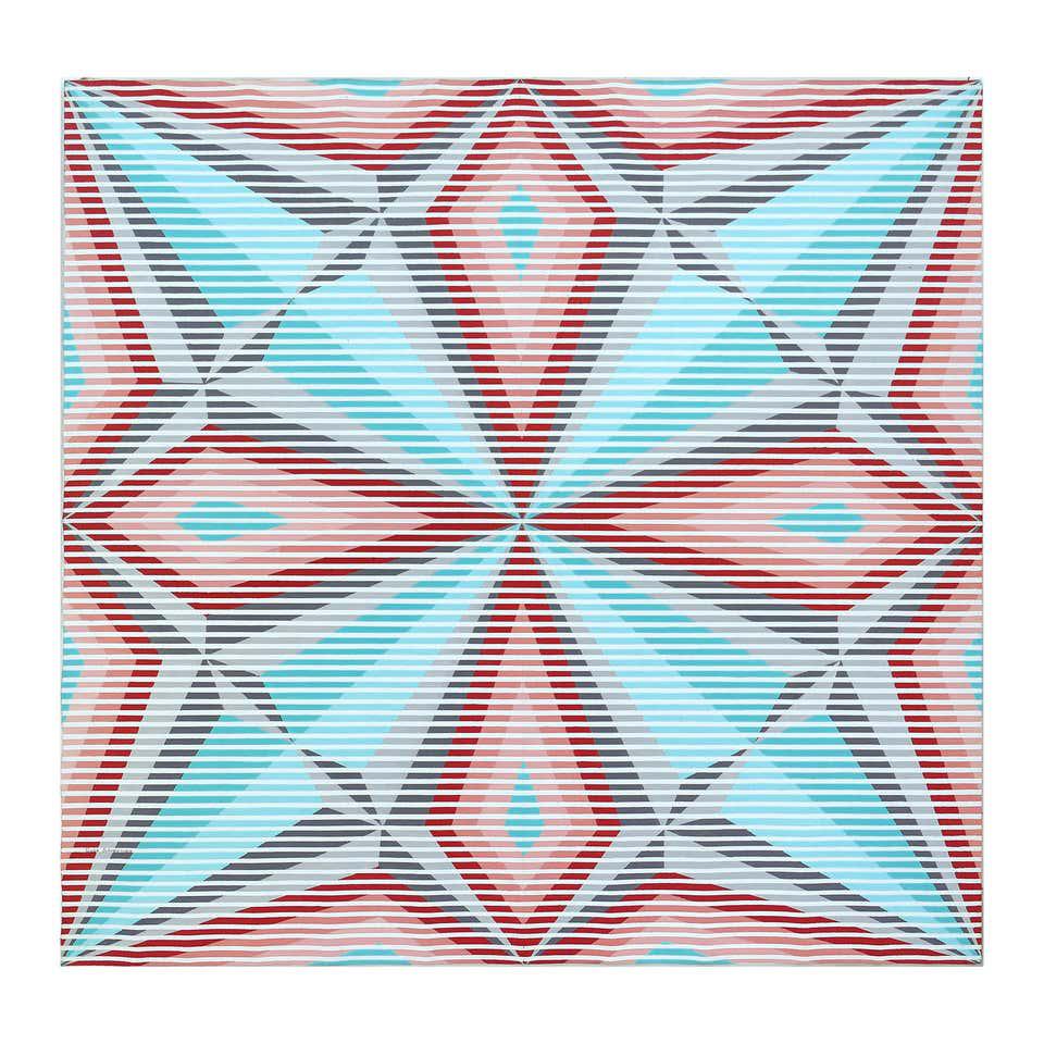 Large Gabe Silverman 1980s Abstract Op Art Painting | Chairish