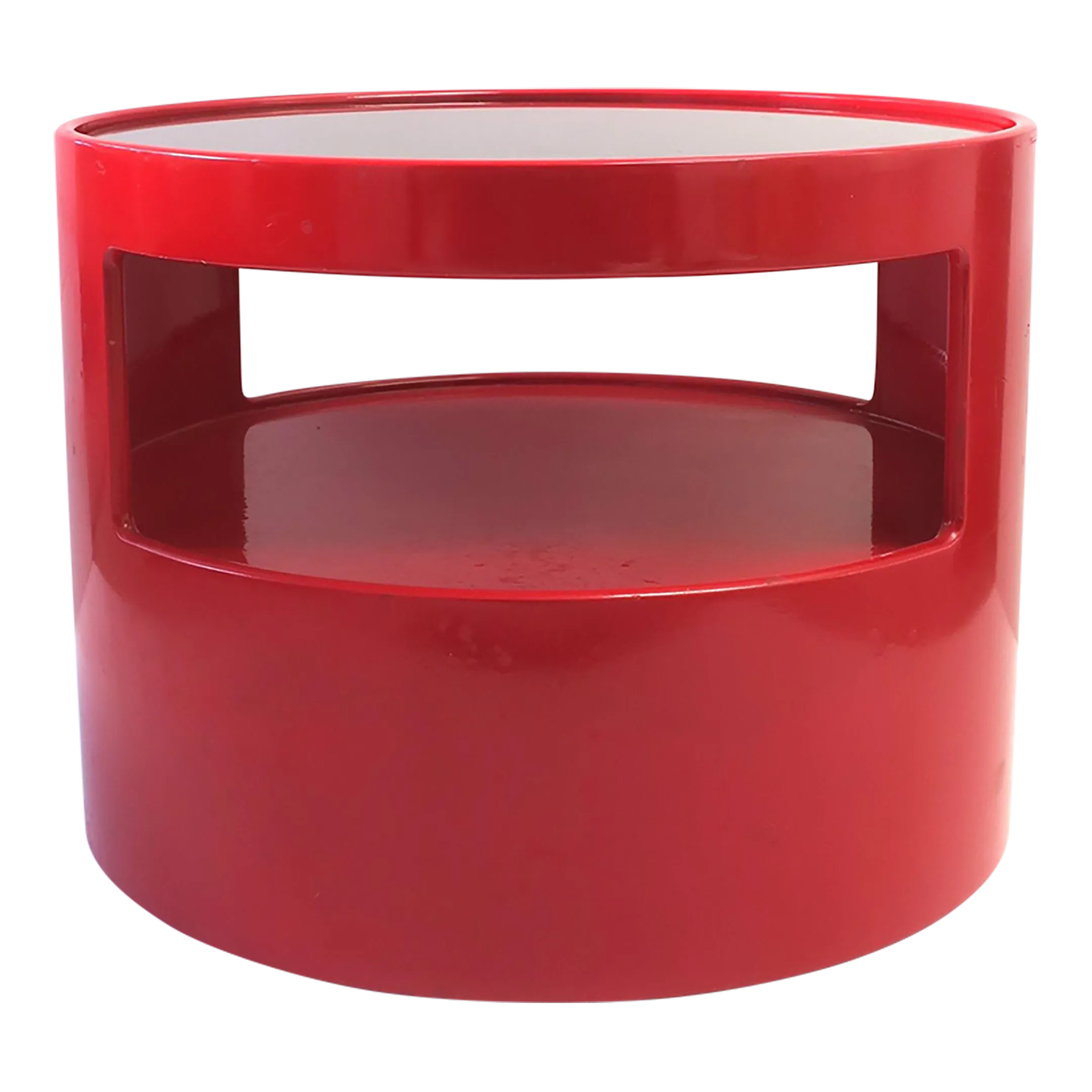 Dutch Postmodern Red Side Drinks Table W/Shelf by Erik Van Buijtenen ...