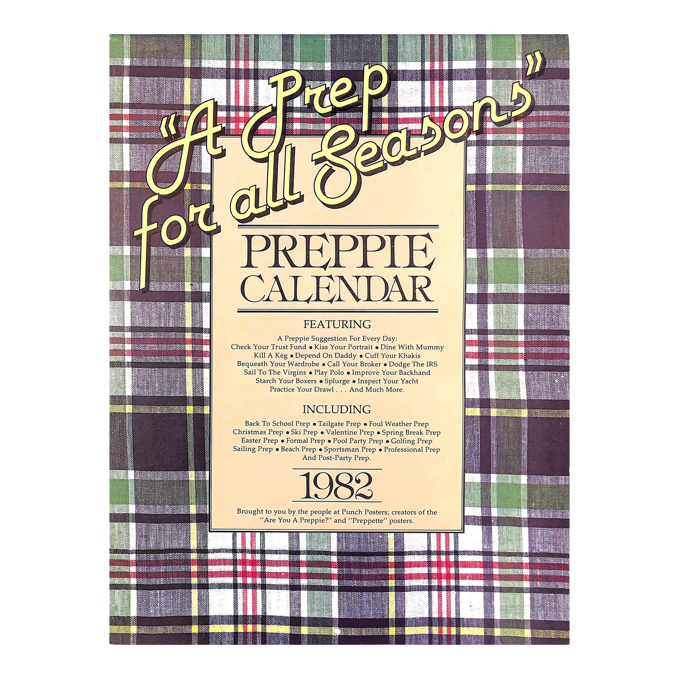 "Preppie Calendar a Prep for All Seasons" 1982 Shadyac, Tom [Created ...