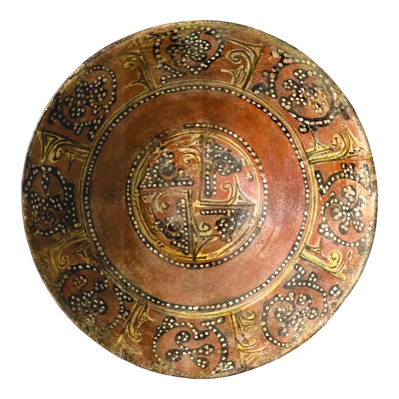 Islamic Pottery Bowl with Slip Paint Nishapur | Chairish