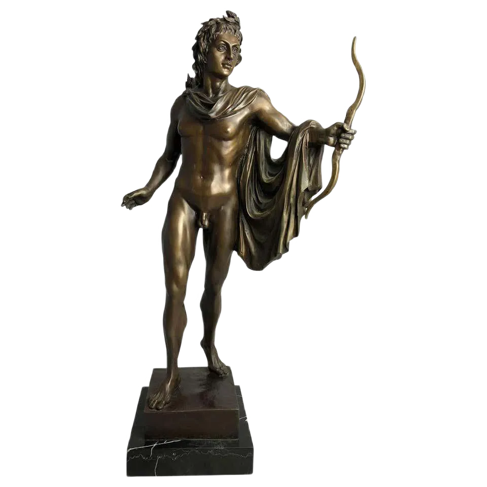 20th Century Bronze Statue of Apollo, Greek God of Archery | Chairish