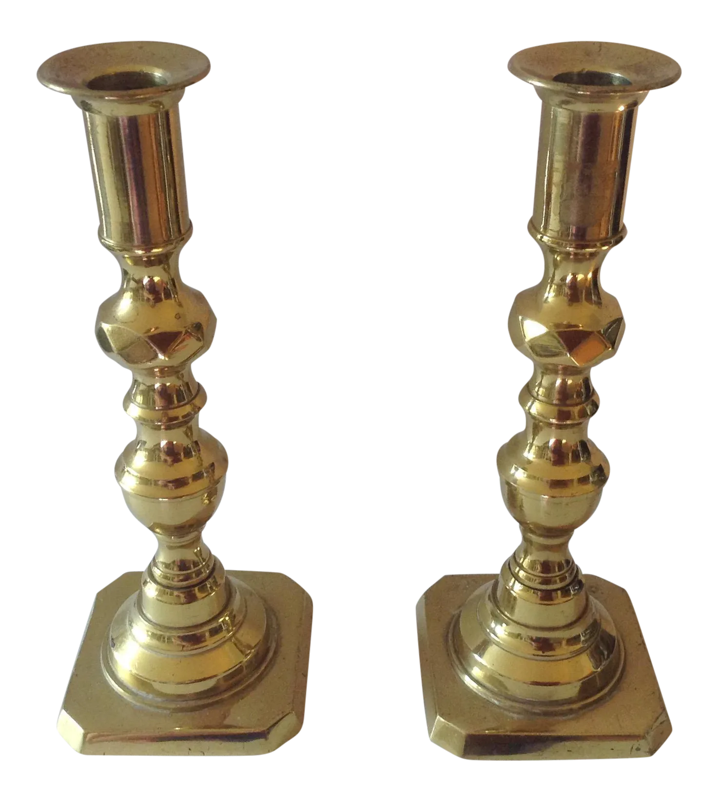 19th C. English Bell Metal Candlesticks - a Pair | Chairish