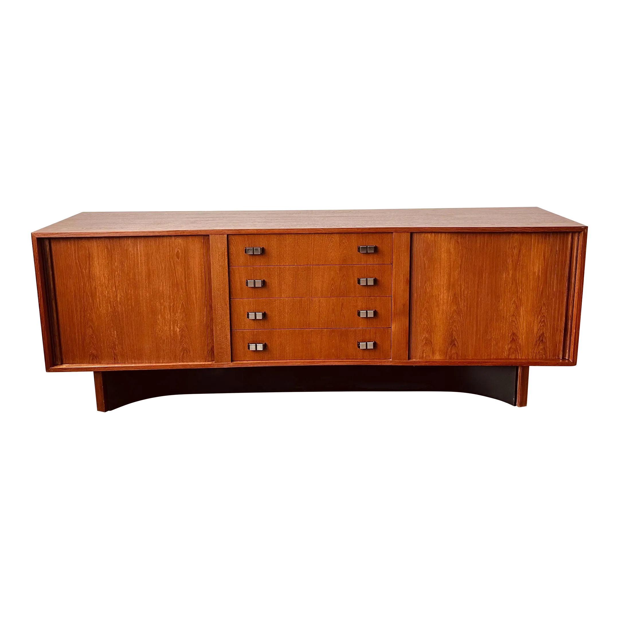 Rs Associates Teak Double Tambour Door Credenza | Chairish