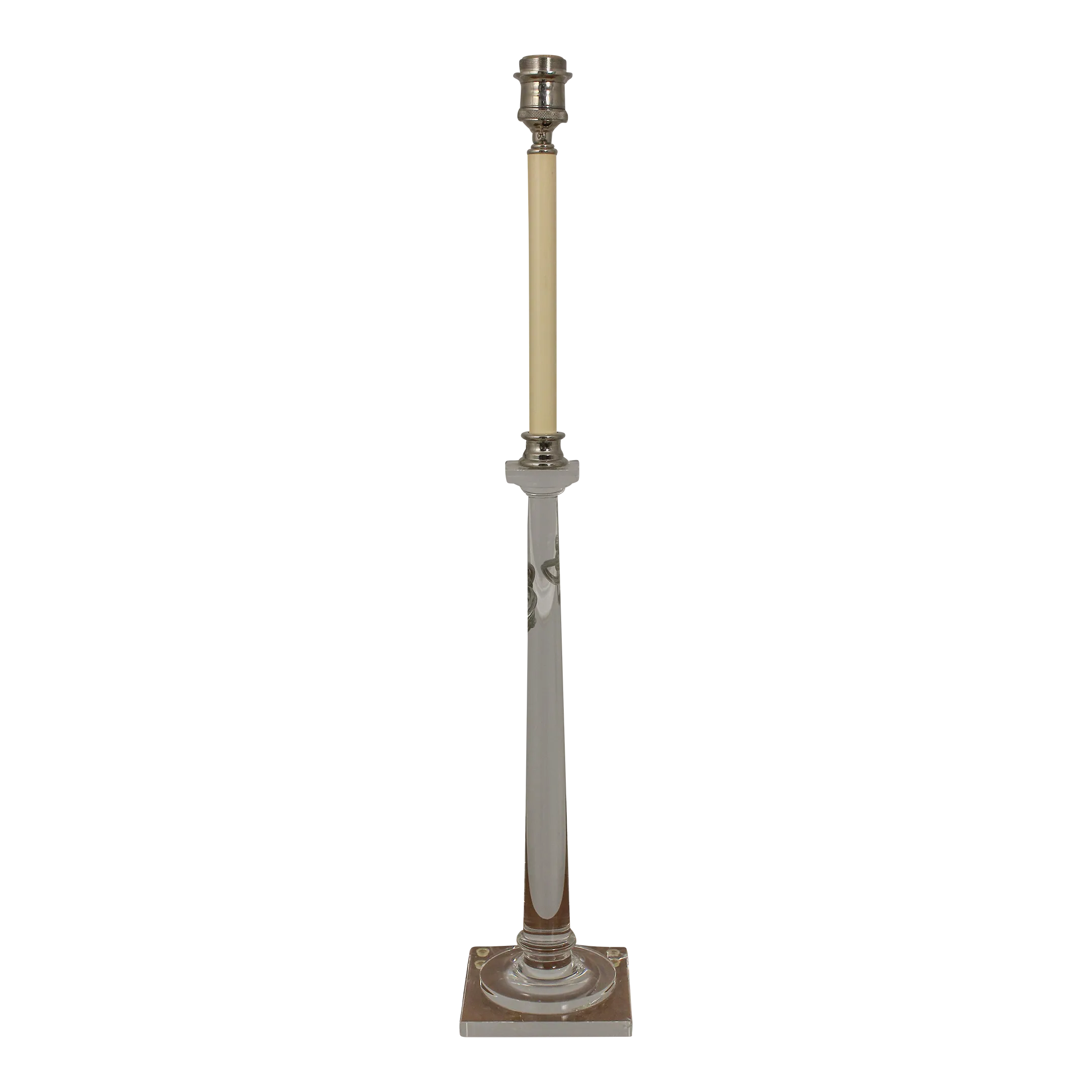 Modern Design Glass Column Table Lamp | Chairish