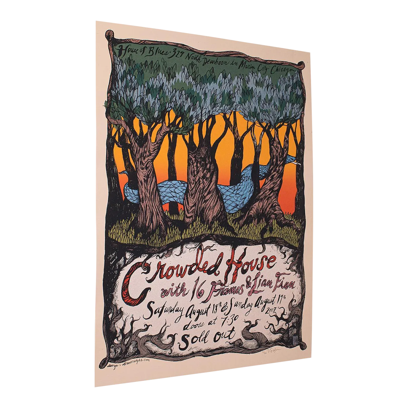 Decorative Concert Screenprint, Crowded House, American, Art Poster ...