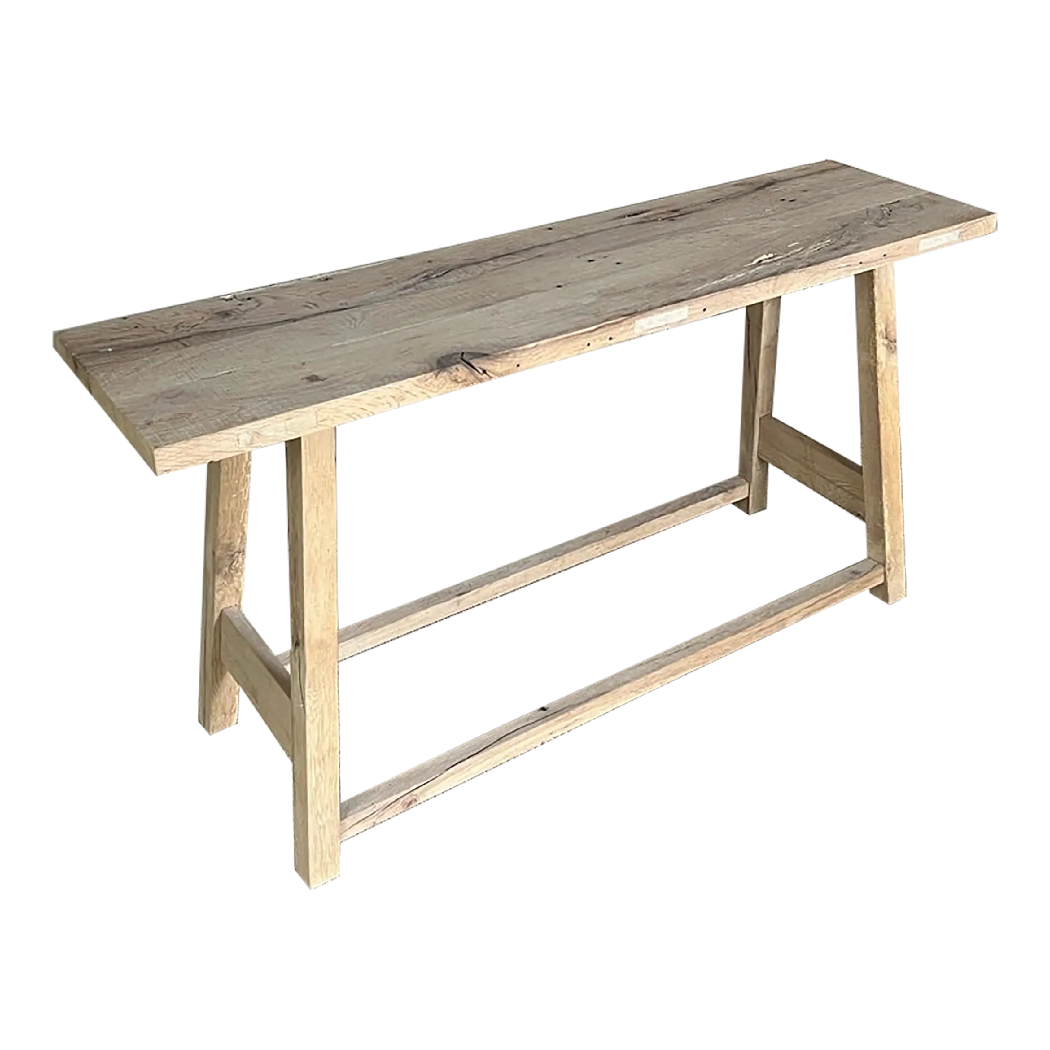 Modern Solid White Oak Console Table by Fortunata Design | Chairish