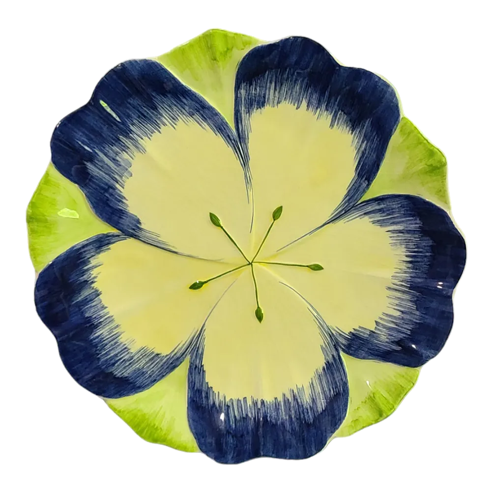 Vintage Hand Painted Flower Shaped Ceramic Platter Block Pereira's ...