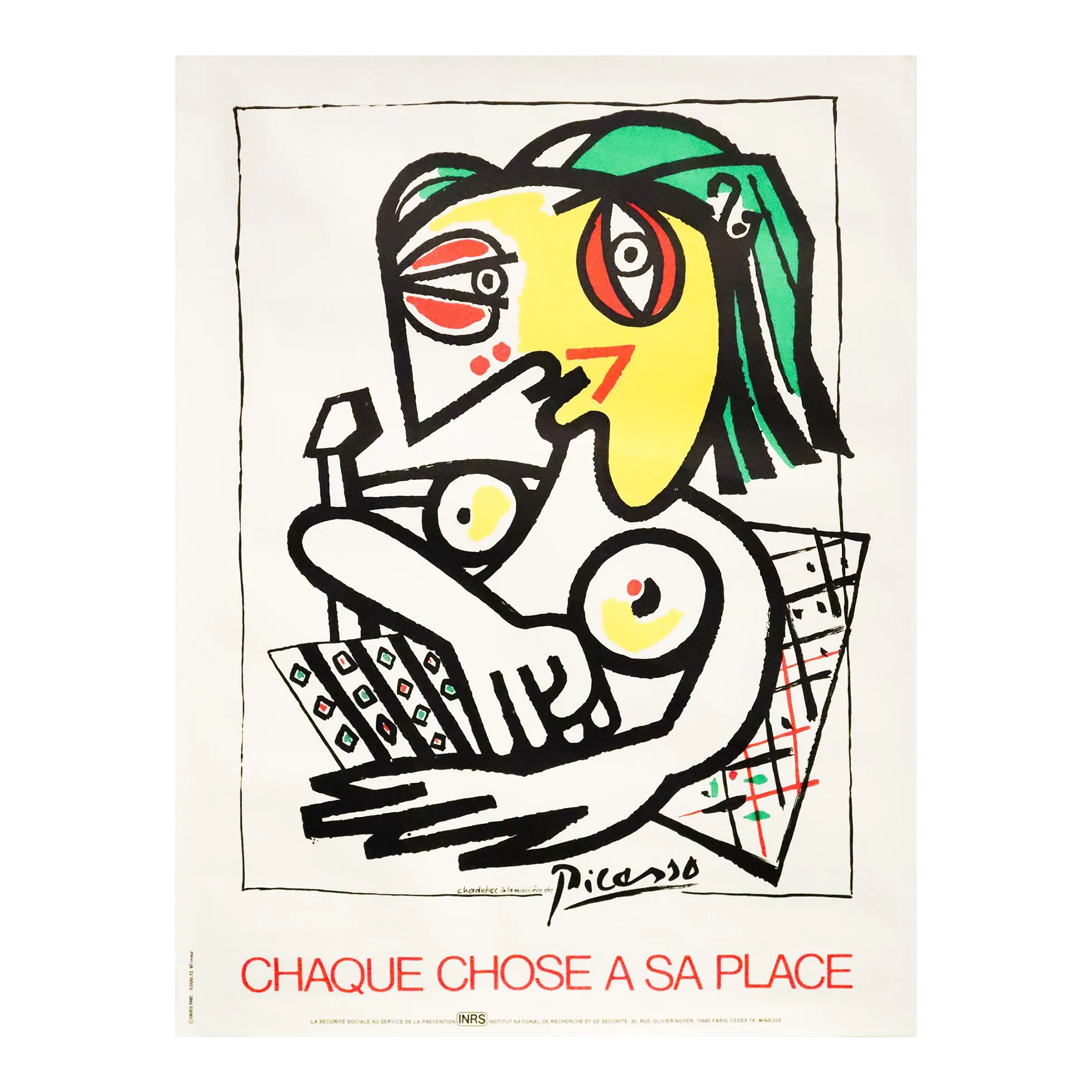 1981 Original French Workplace Safety Poster - Chaque Chose a Sa Place ...