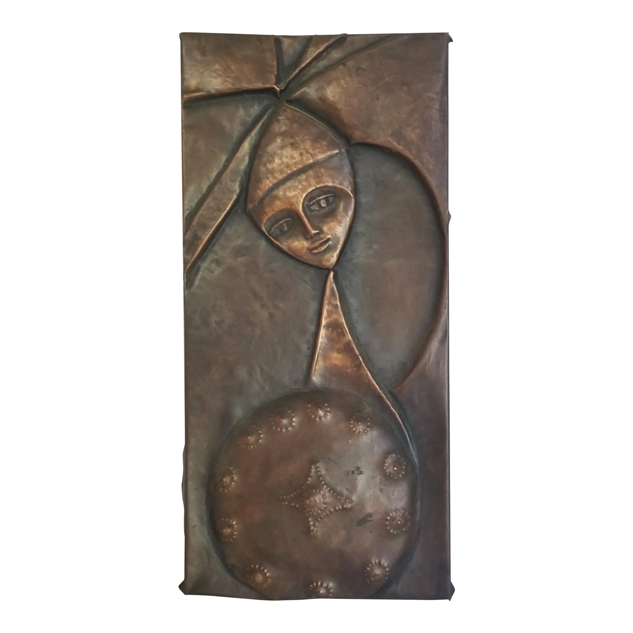1960s Copper Bas Relief Panel by R. Verzolini, Wall Art | Chairish