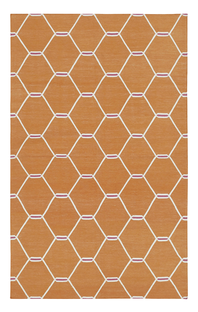 Vintage Wool Orange Dhurrie Rug, 2000s | Chairish