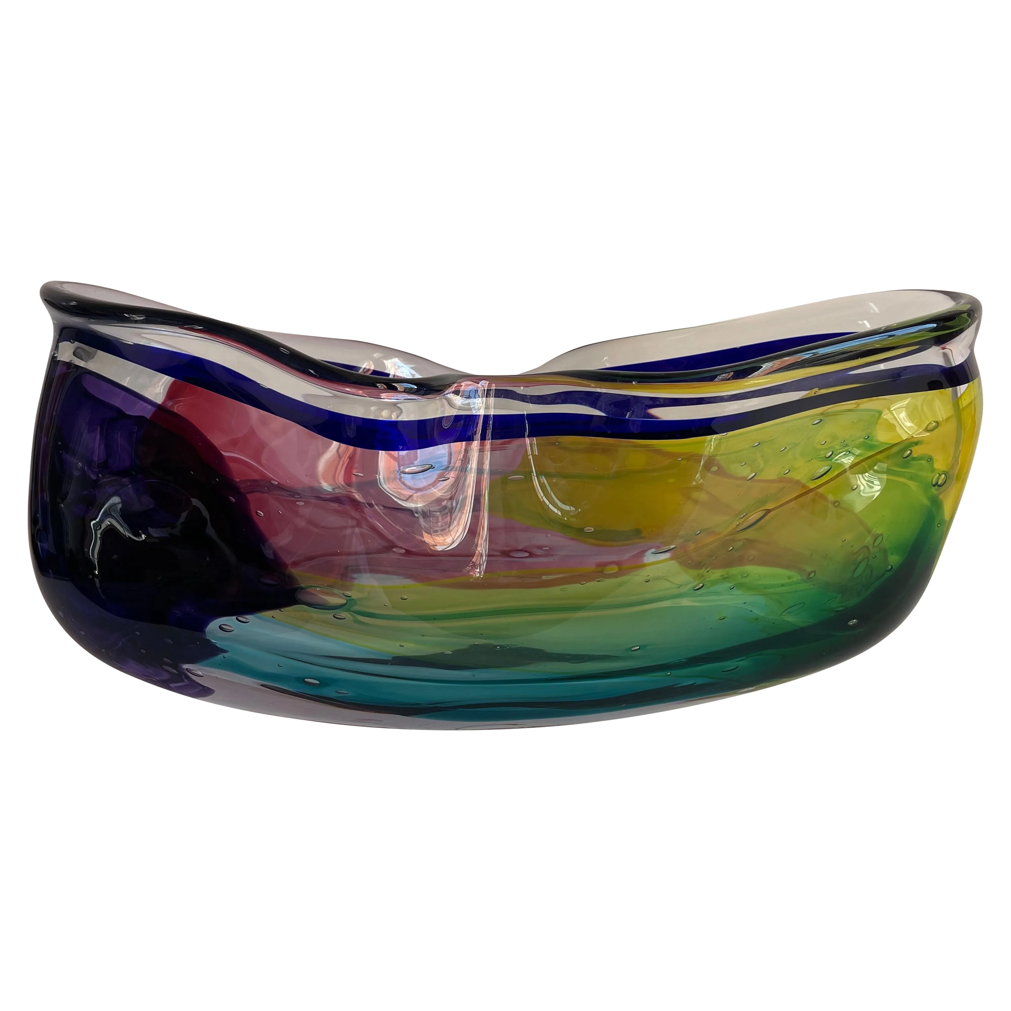 Jumbo Art Glass Bowl / Vase by Leon Applebaum | Chairish