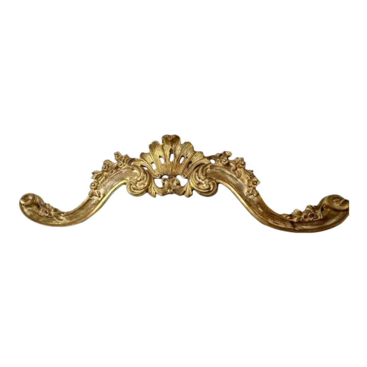 1970s Gold Leaf Architectural Arch Pediment Accent Piece | Chairish