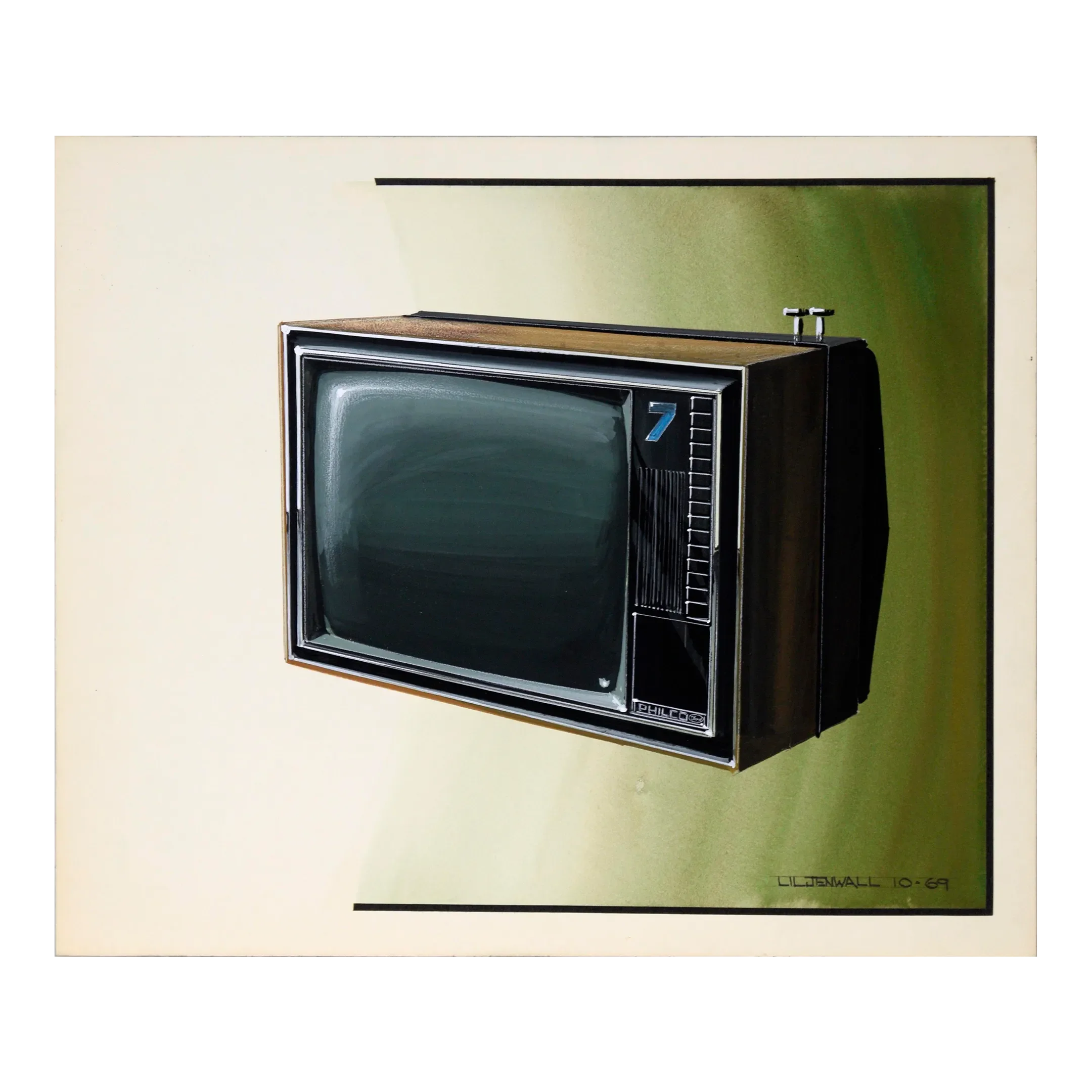 Philco Ford Television Design Drawing in Pencil and Ink on Paper by ...