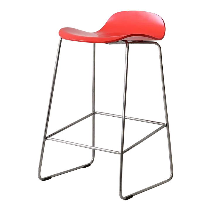 1960s Vintage Red Stool | Chairish