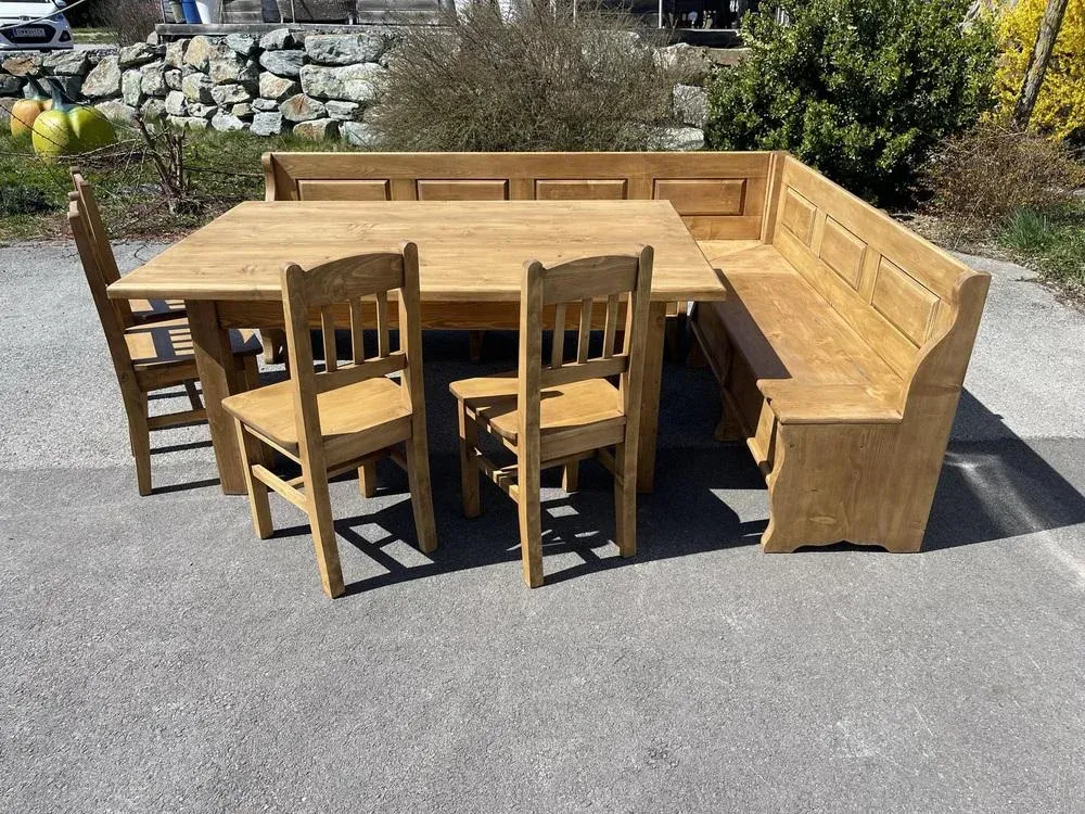 Farmhouse Corner Bench Group Set of 5 Chairish