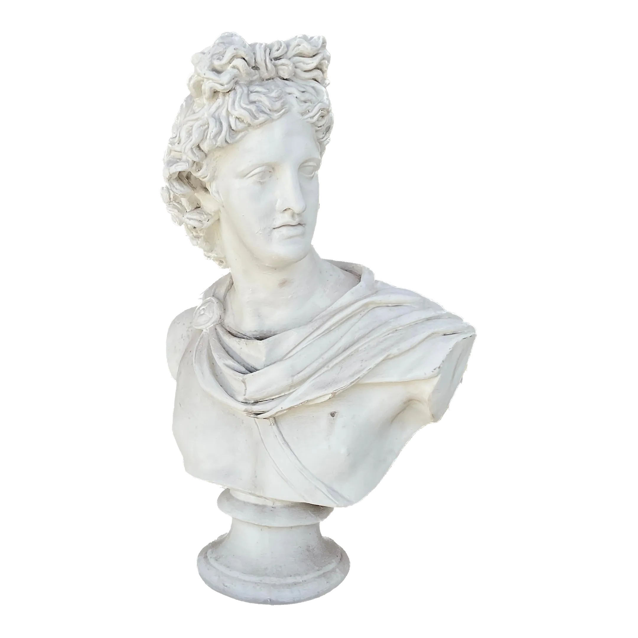 Vintage Painted Terracotta Bust of Apollo | Chairish