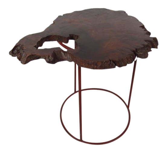 Rustic Modern Free Form Live Edge Side Table | Chairish