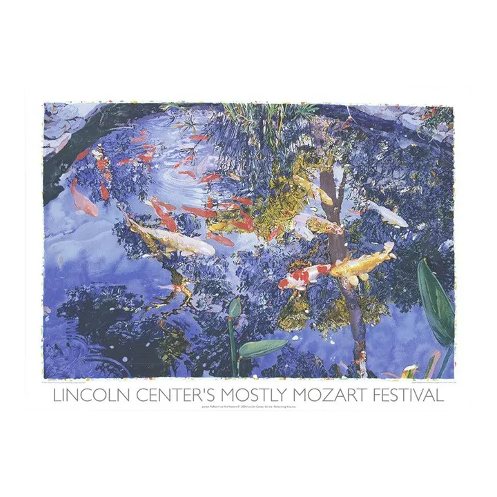 2004 Joseph Raffael 'Pond with Goldfish' Realism Blue,Multicolor USA ...