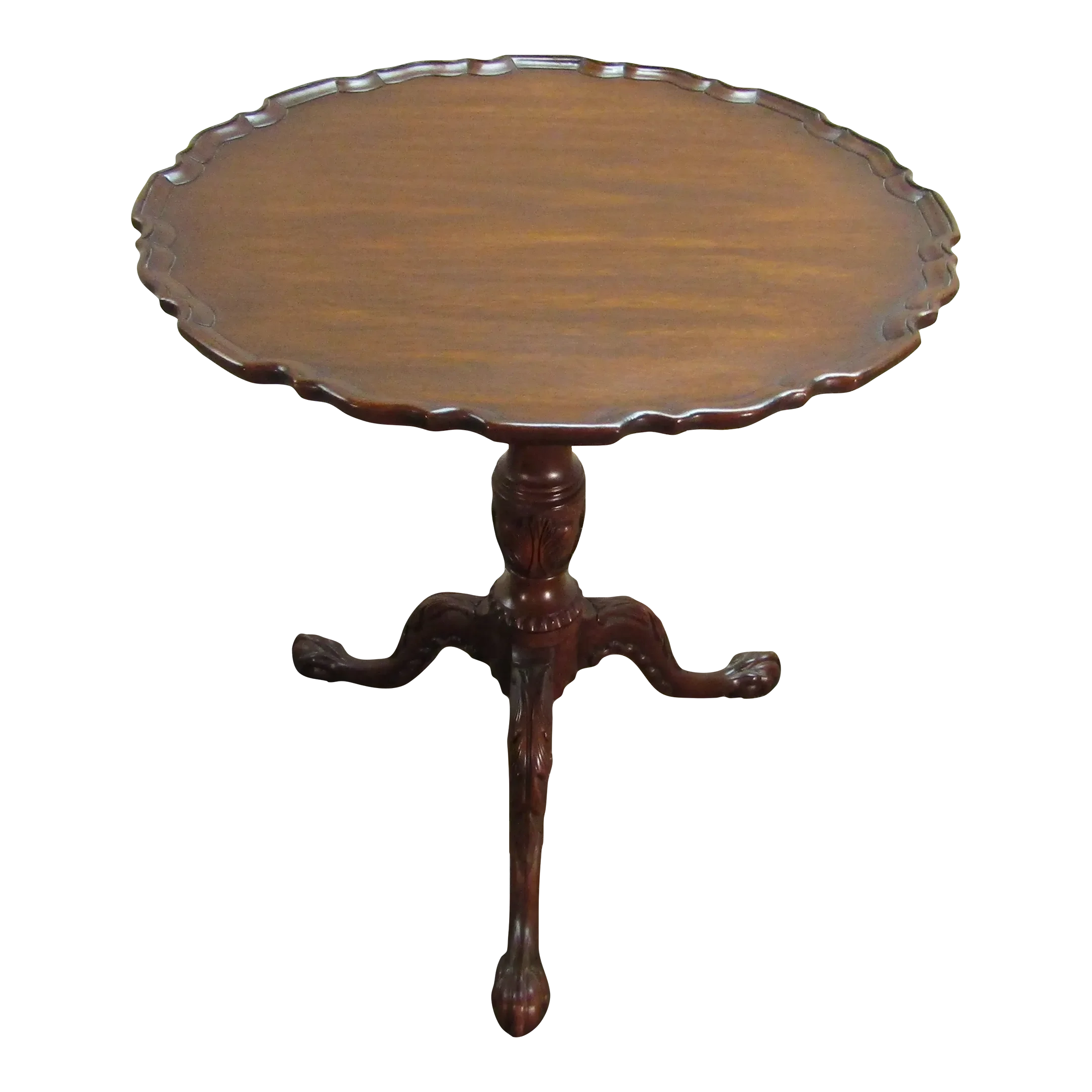 Henkel Harris Solid Mahogany Tilt Top Table With Claw Feet | Chairish