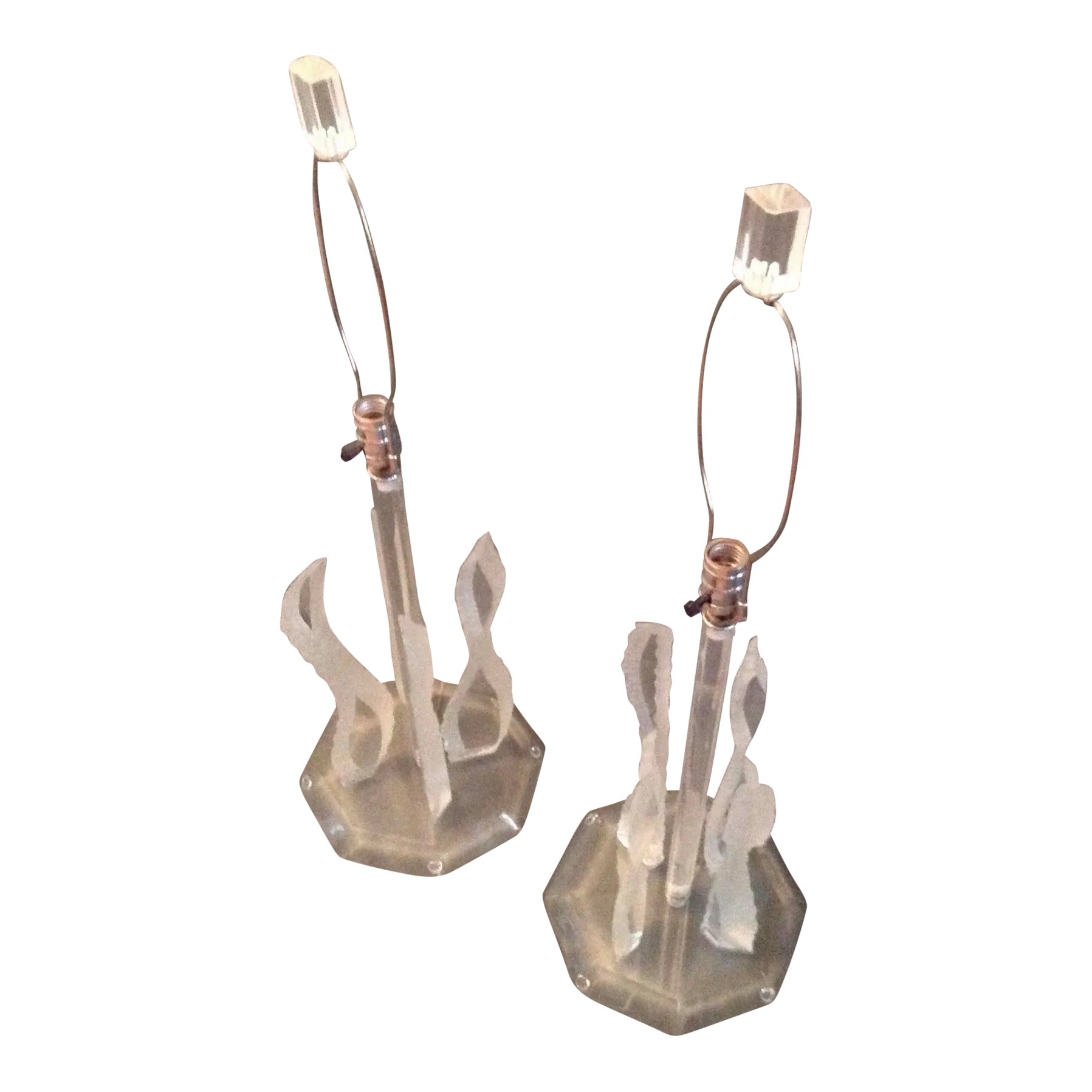 1970’s Glacier Arctic Iceberg Table Lamp - a Pair | Chairish
