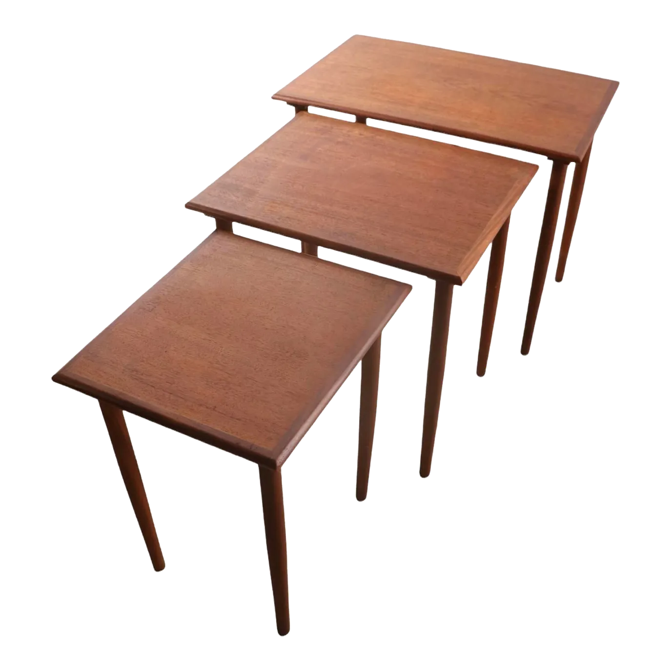 Danish Mid Century Modern Nesting Tables in Teak | Chairish