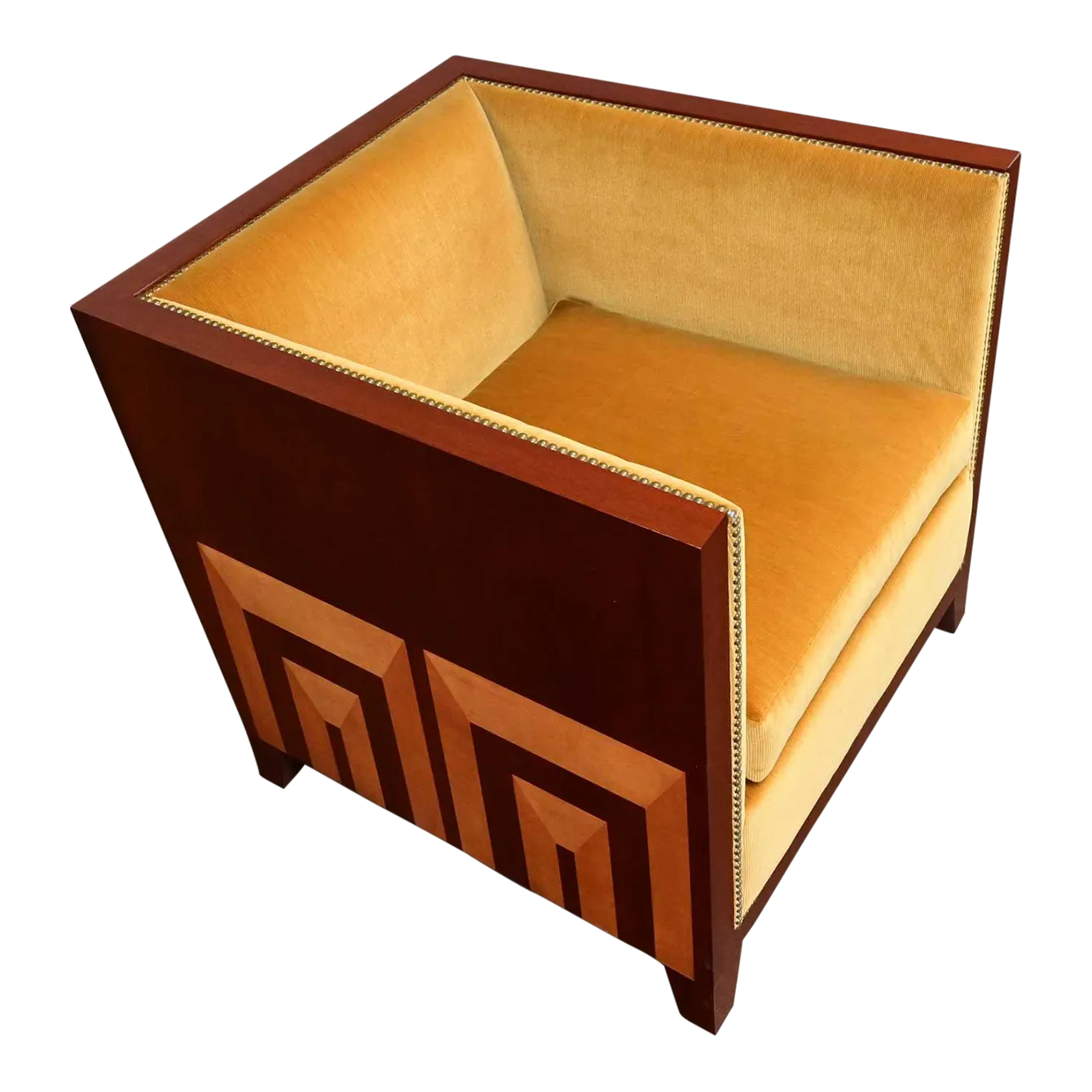 Late 20th Century Art Deco Revival Custom Designed Two Toned Mahogany ...