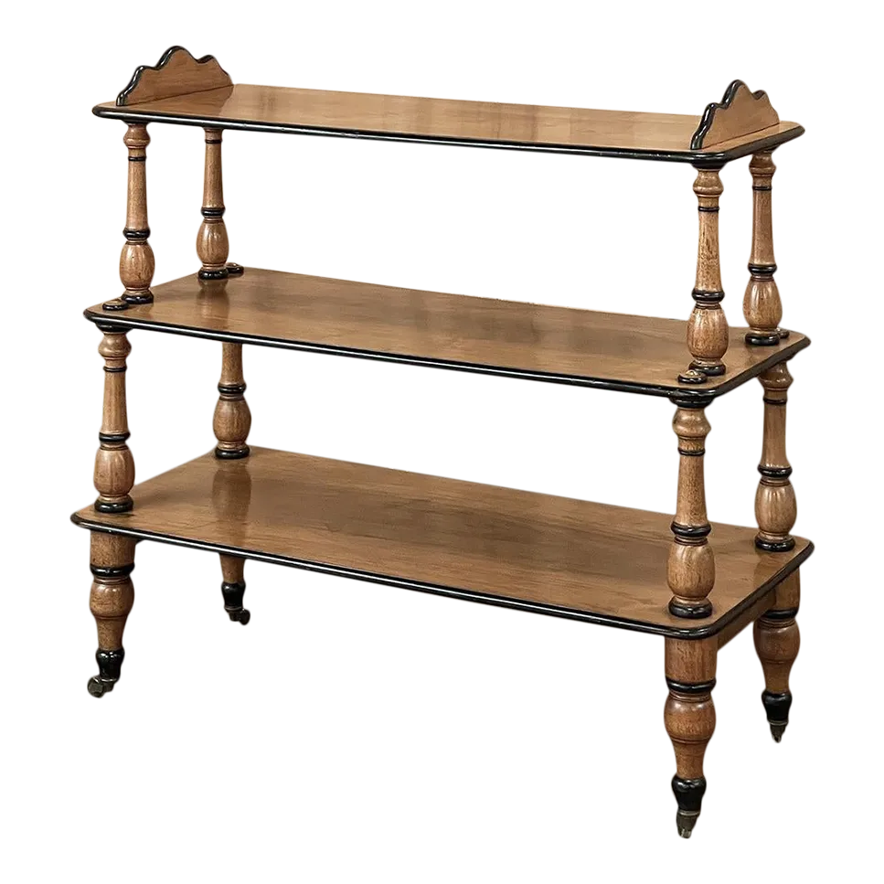 19th Century English Open Library Caddy ~ Bookshelf | Chairish