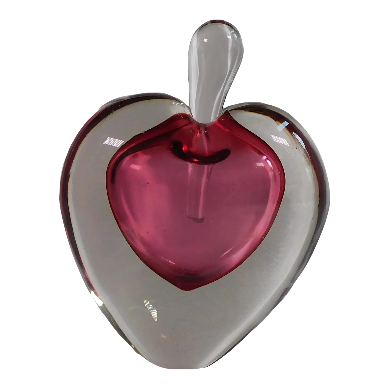 1990s Pink Center Heart Shaped Perfume Bottle | Chairish