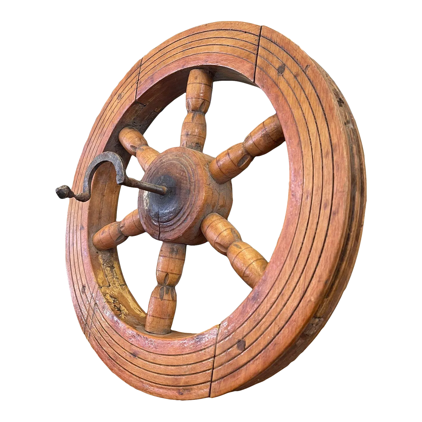 Vintage Mid Century Modern Wooden Spinning Wheel | Chairish