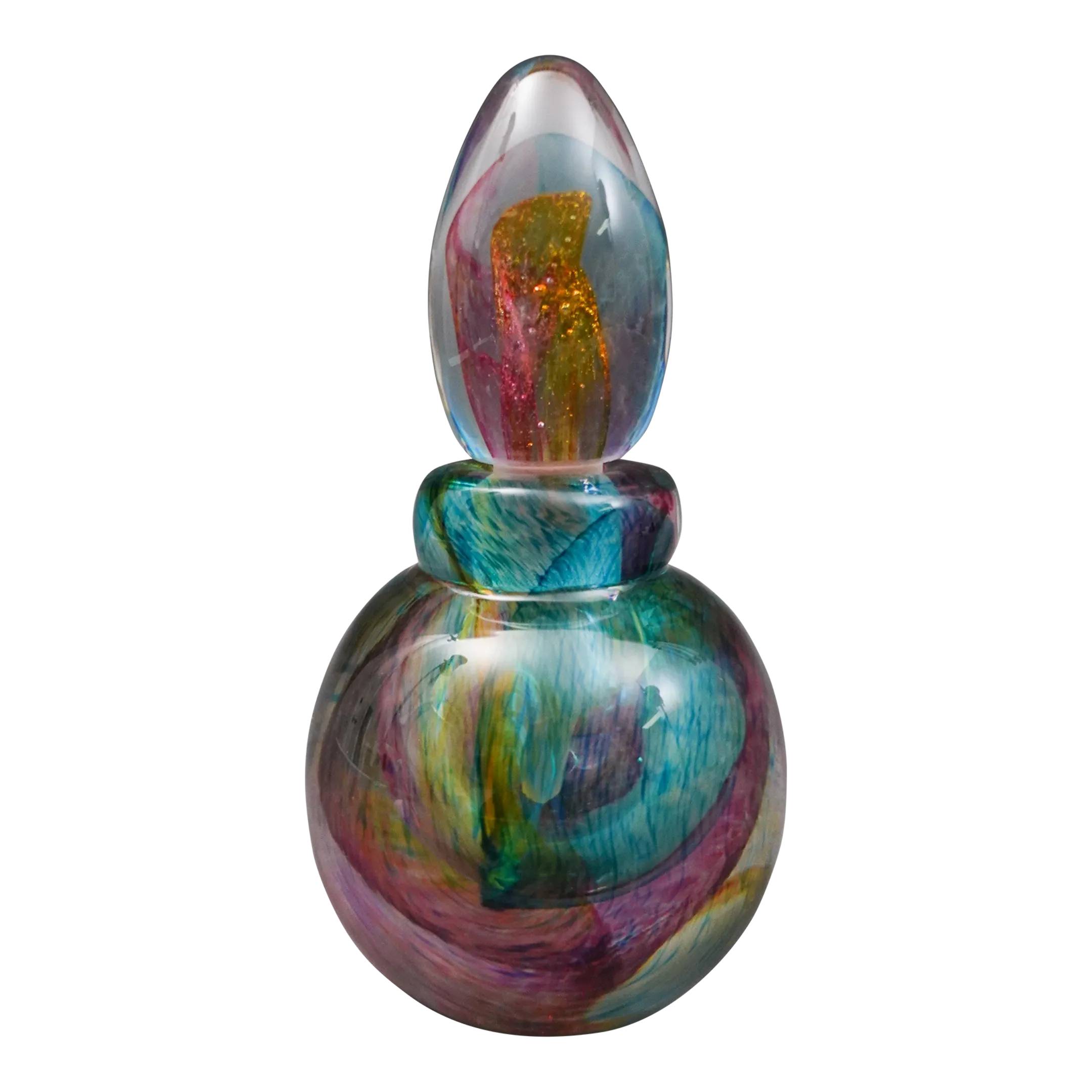 Vintage Andrew Shea Signed Hand Blown Art Glass Swirl Perfume Bottle ...