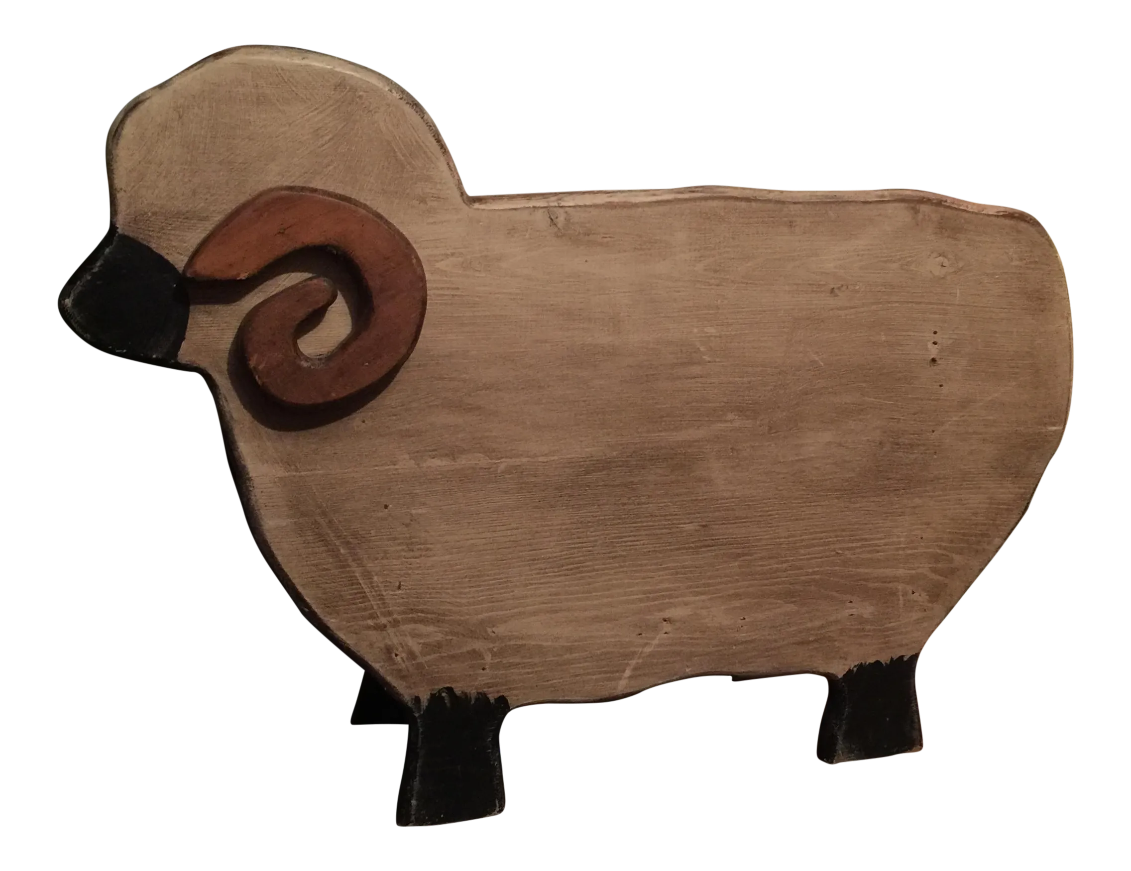 Wooden Sheep With Horns Box - Country Farmhouse Storage Decor | Chairish