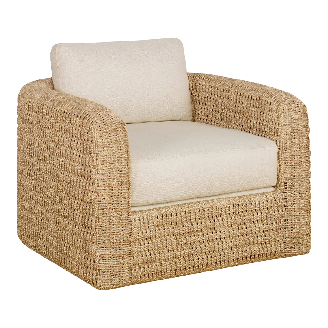 Bottega Abaca Swivel Chair | Chairish