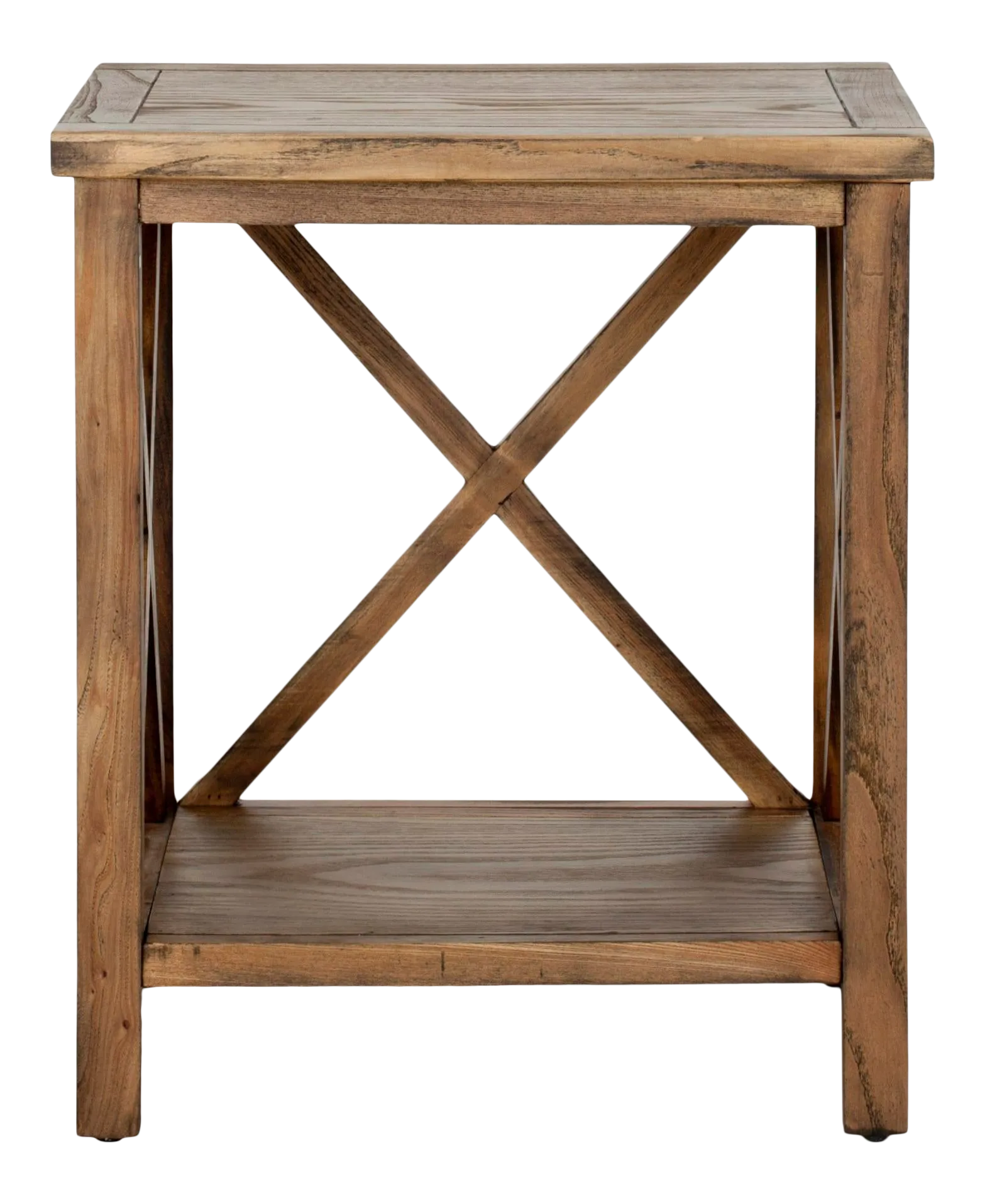 Cross Back End Table in Oak | Chairish