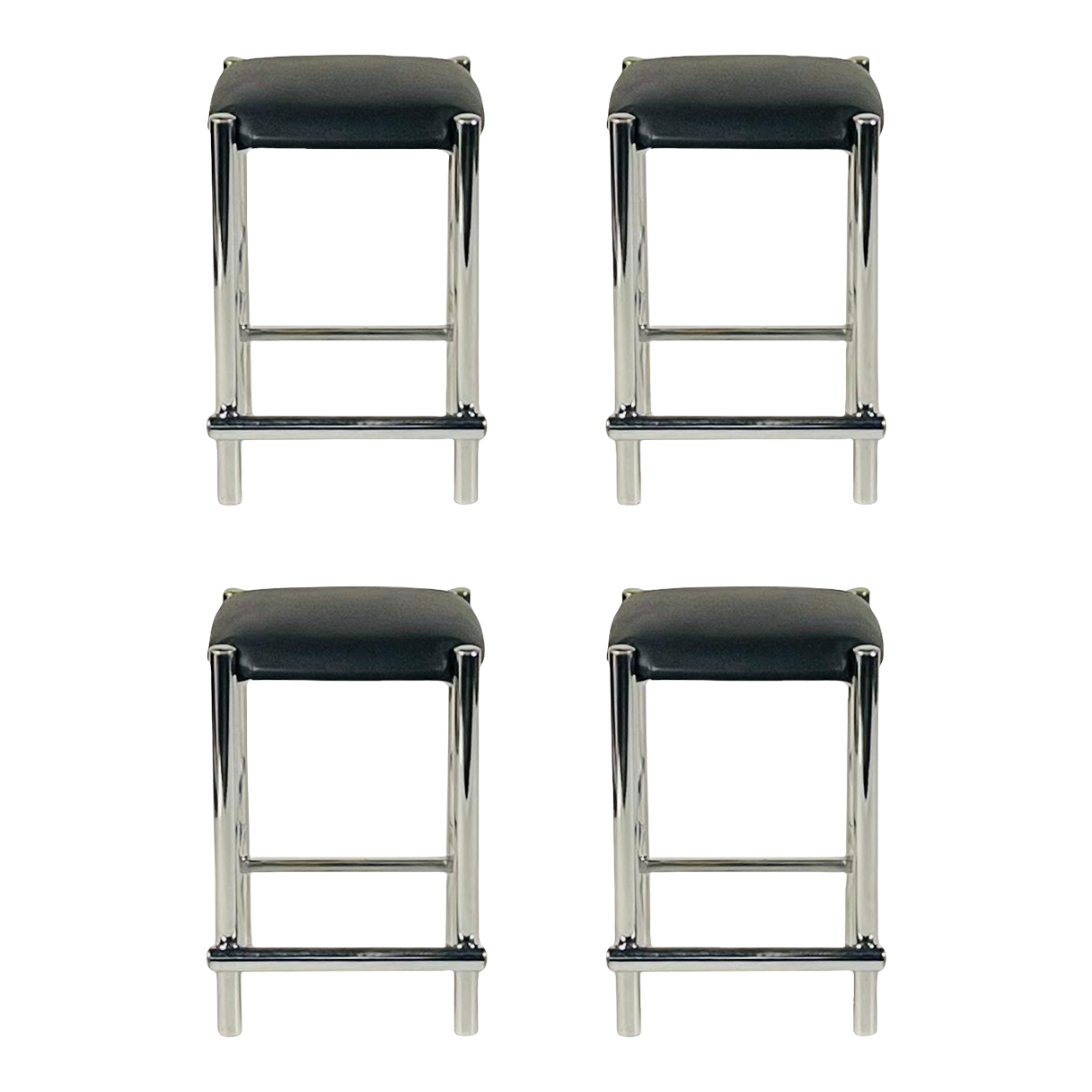 Modernist Chrome Counter Stools Set of 4 | Chairish