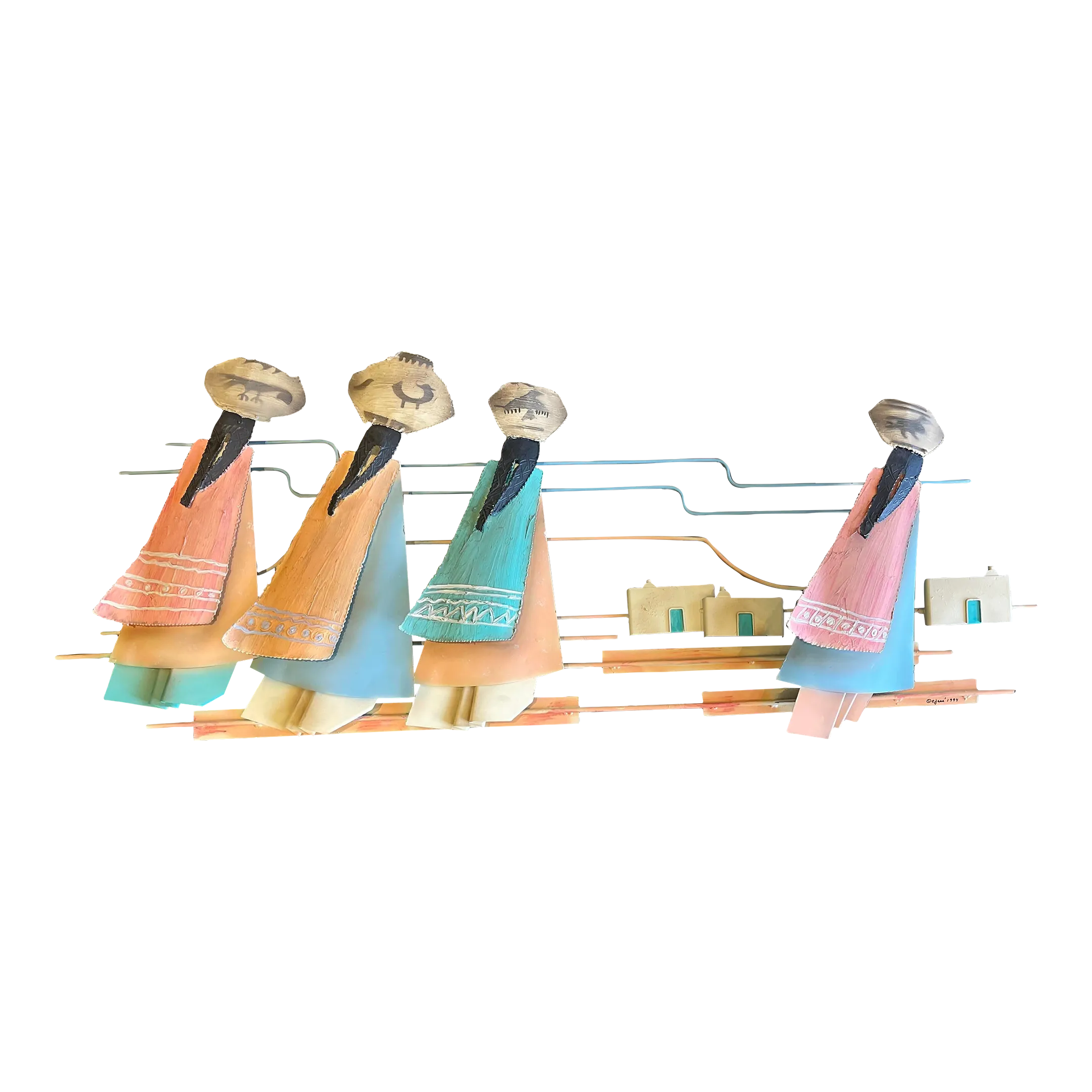 Curtis Jere Native American Southwest Pueblo Metal Wall Sculpture ...