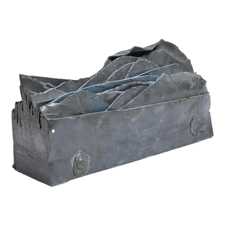 Vintage Layered Metal Sculpture | Chairish