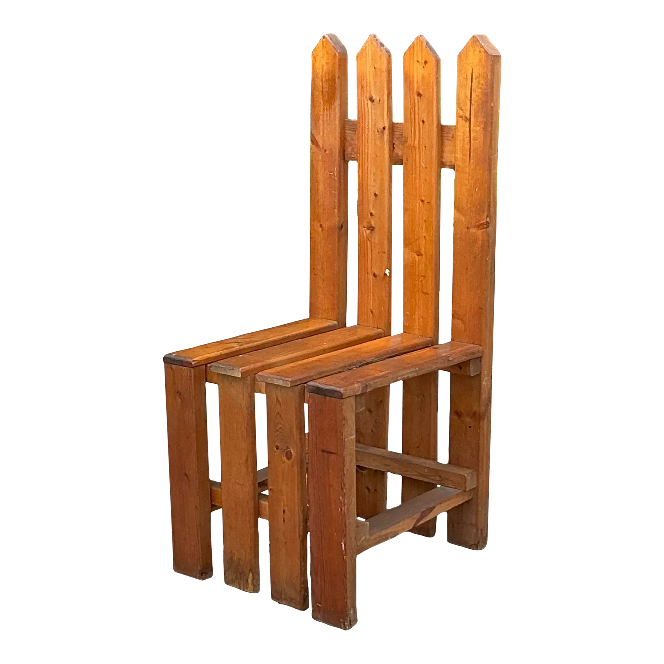 Vintage Boho Picket Fence Chair | Chairish