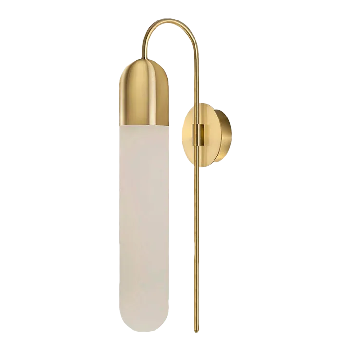 Brushed Brass With Matt Opal Glass Wall Light | Chairish