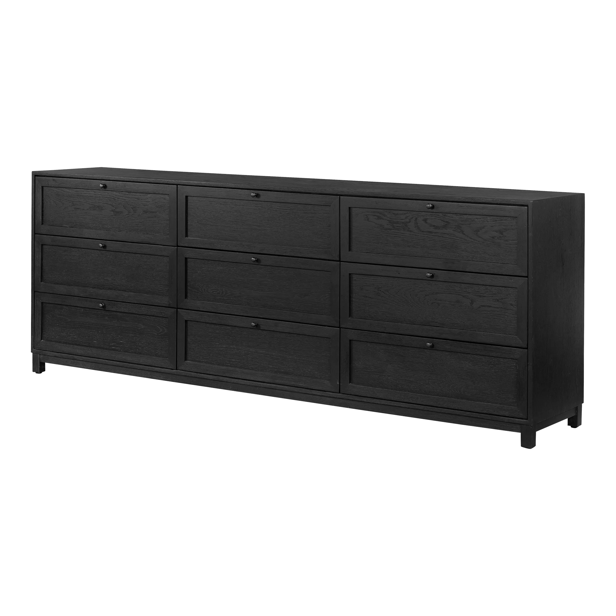 Four Hands Millie 9 Drawer Dresser, Drifted Matte Black | Chairish