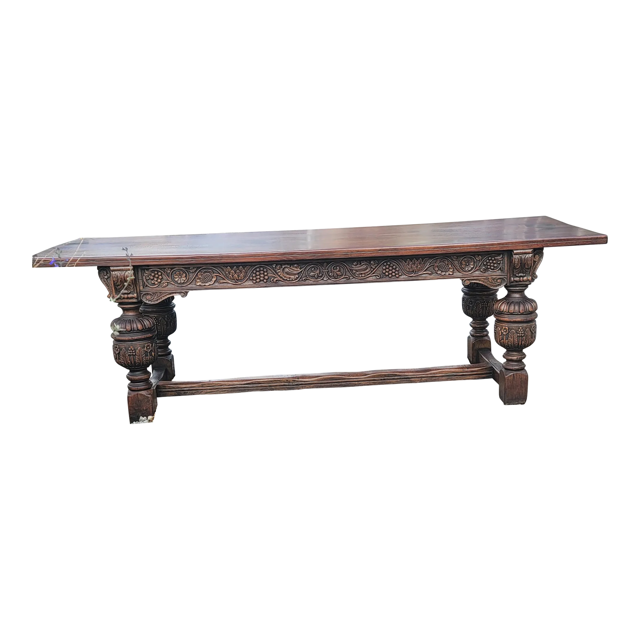 Antique Jacobean Oak Large Refectory Dining Table | Chairish
