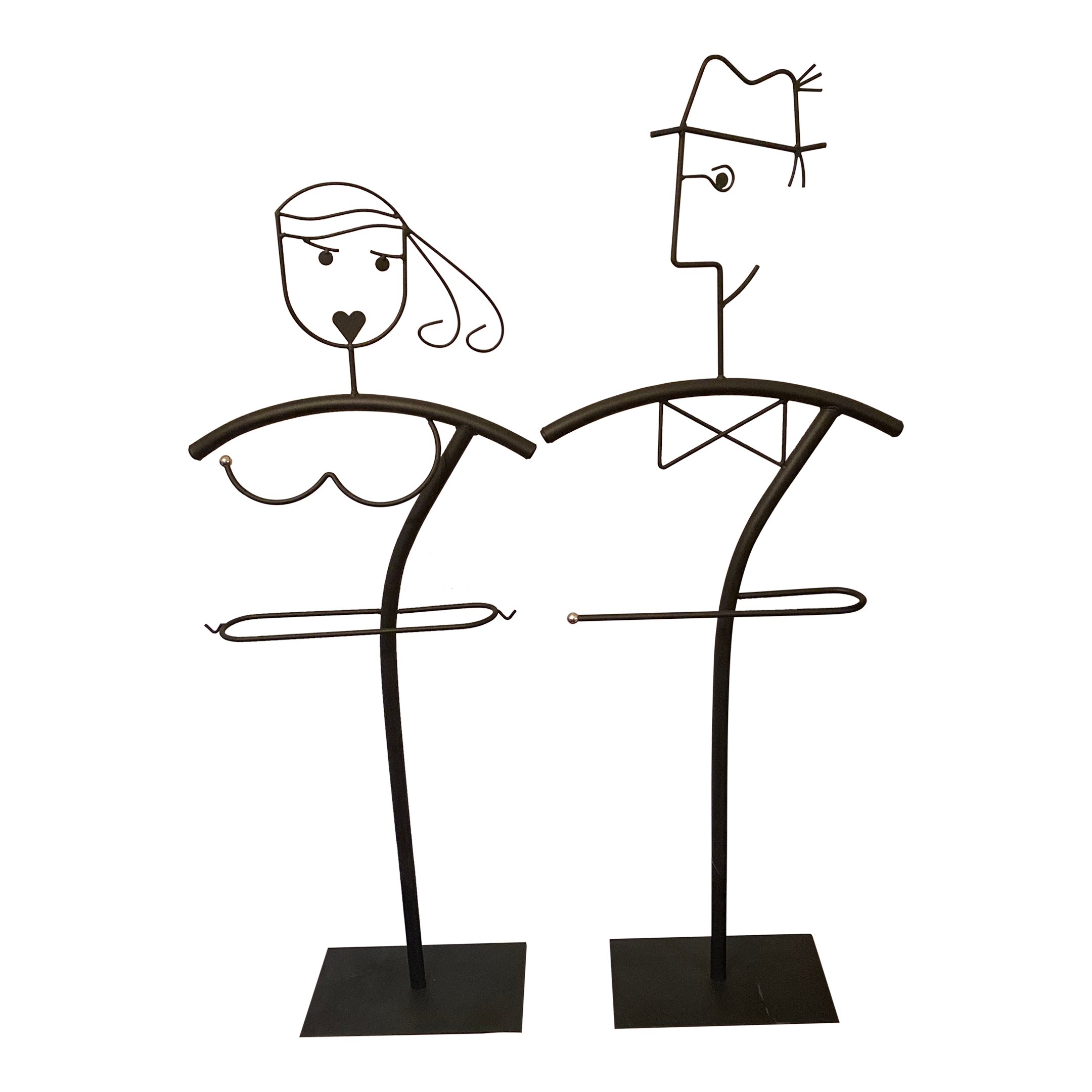 1980s Post-Modern Valet Man & Woman - a Pair | Chairish