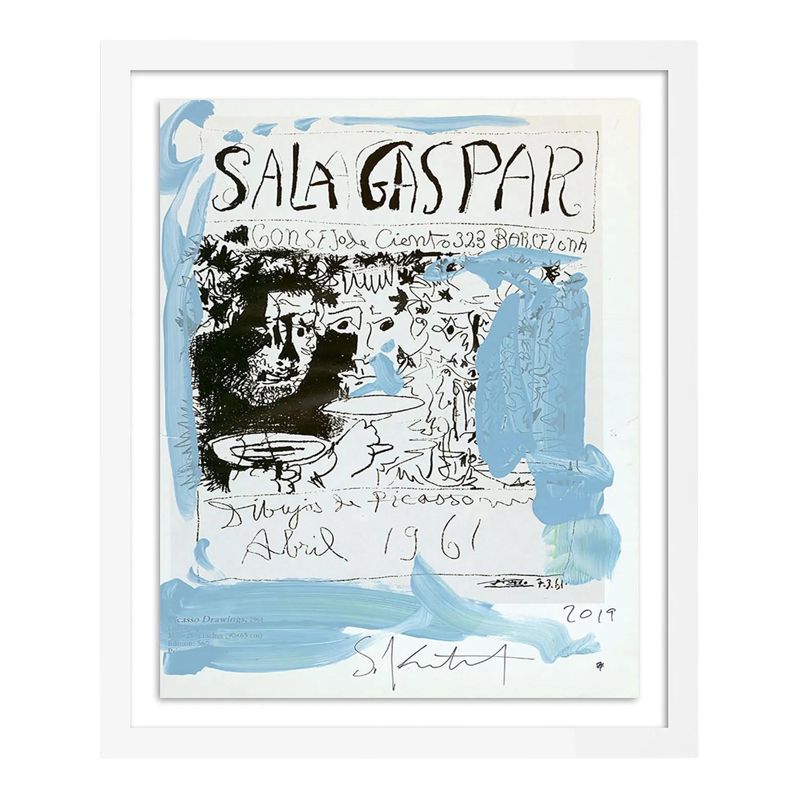 Blue Gaspar by Sean Kratzert in White Frame, XS Art Print | Chairish