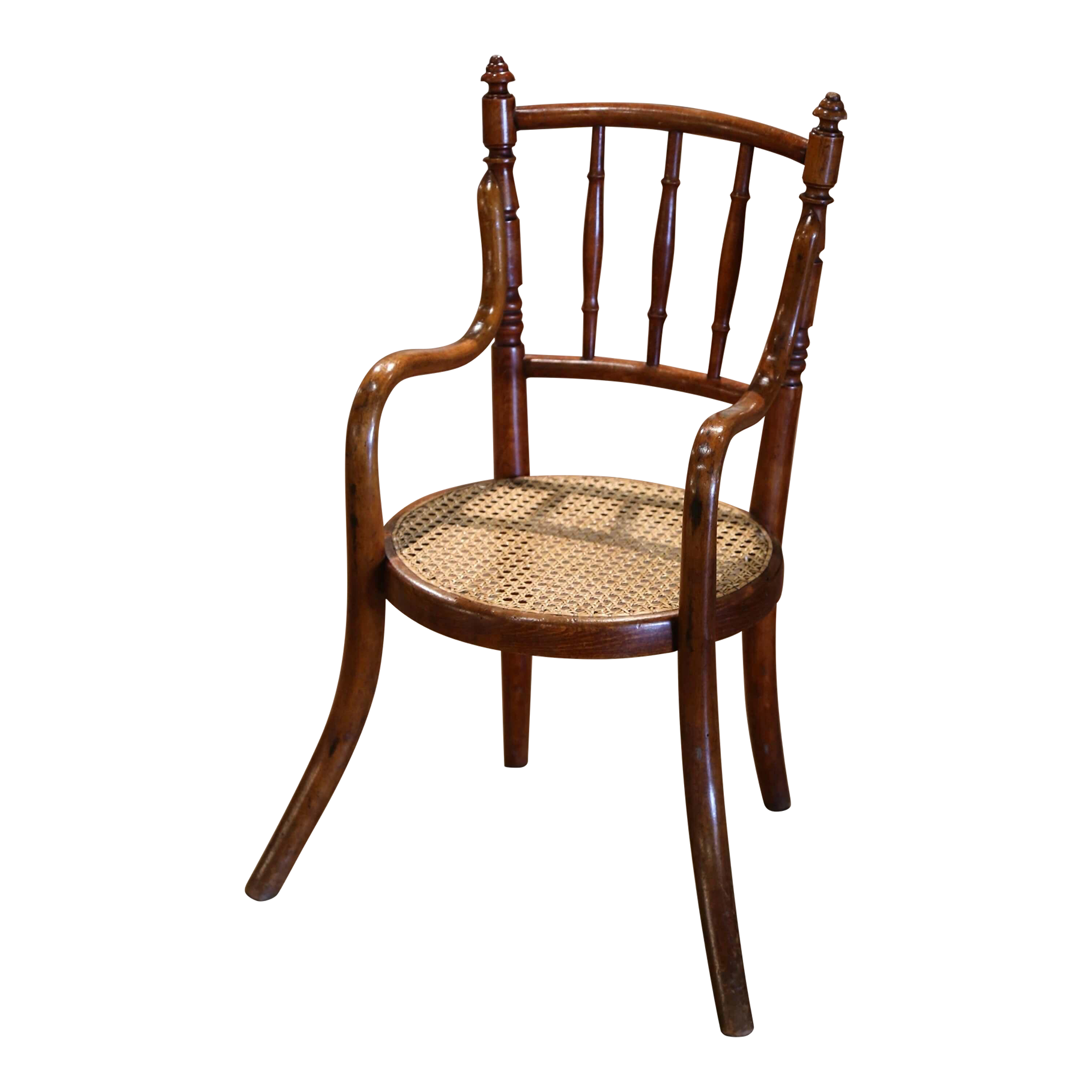 Early 20th Century French Bentwood and Cane Child Armchair, Thonet ...