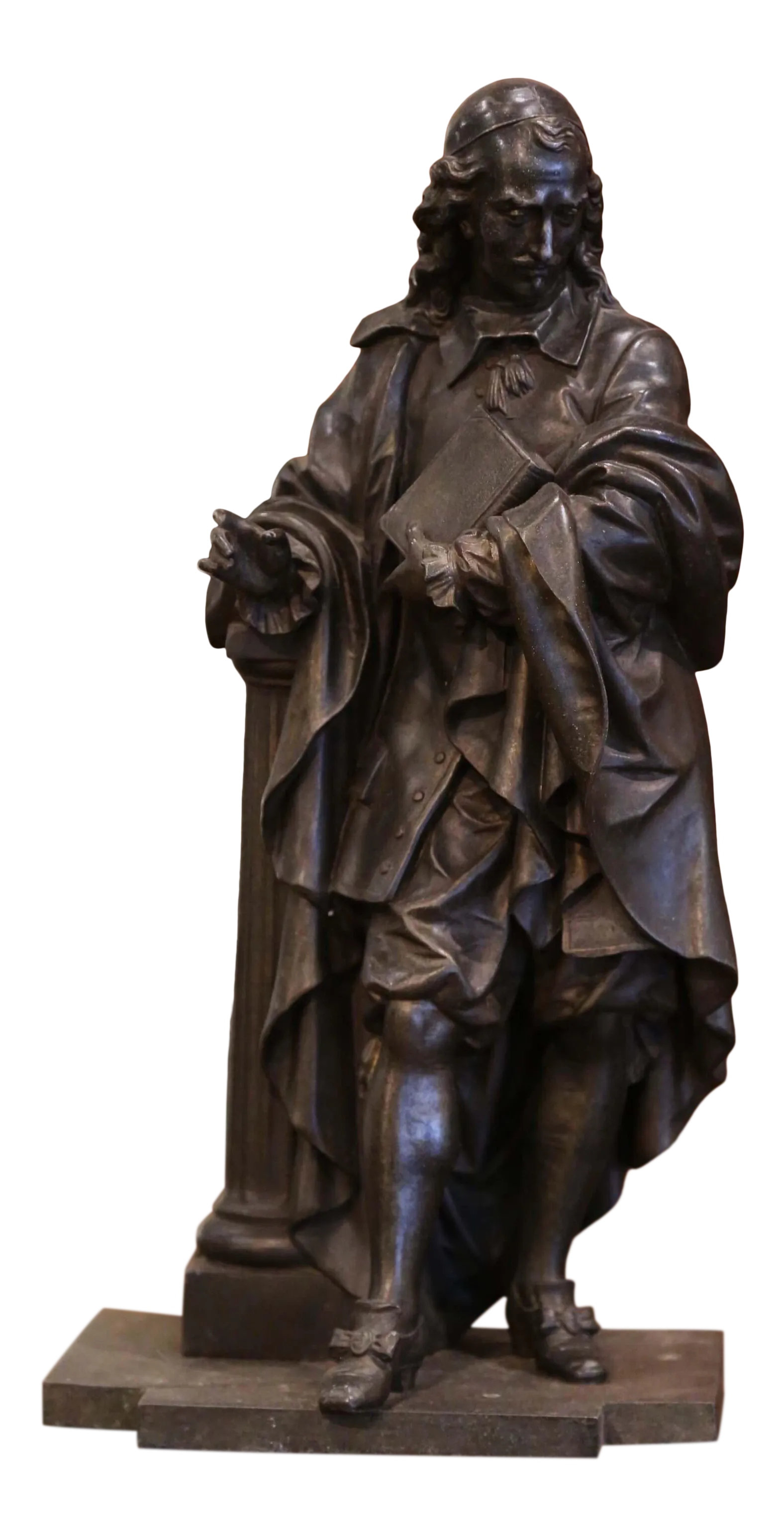 19th Century French Patinated Spelter Statue of Cardinal Mazarin | Chairish