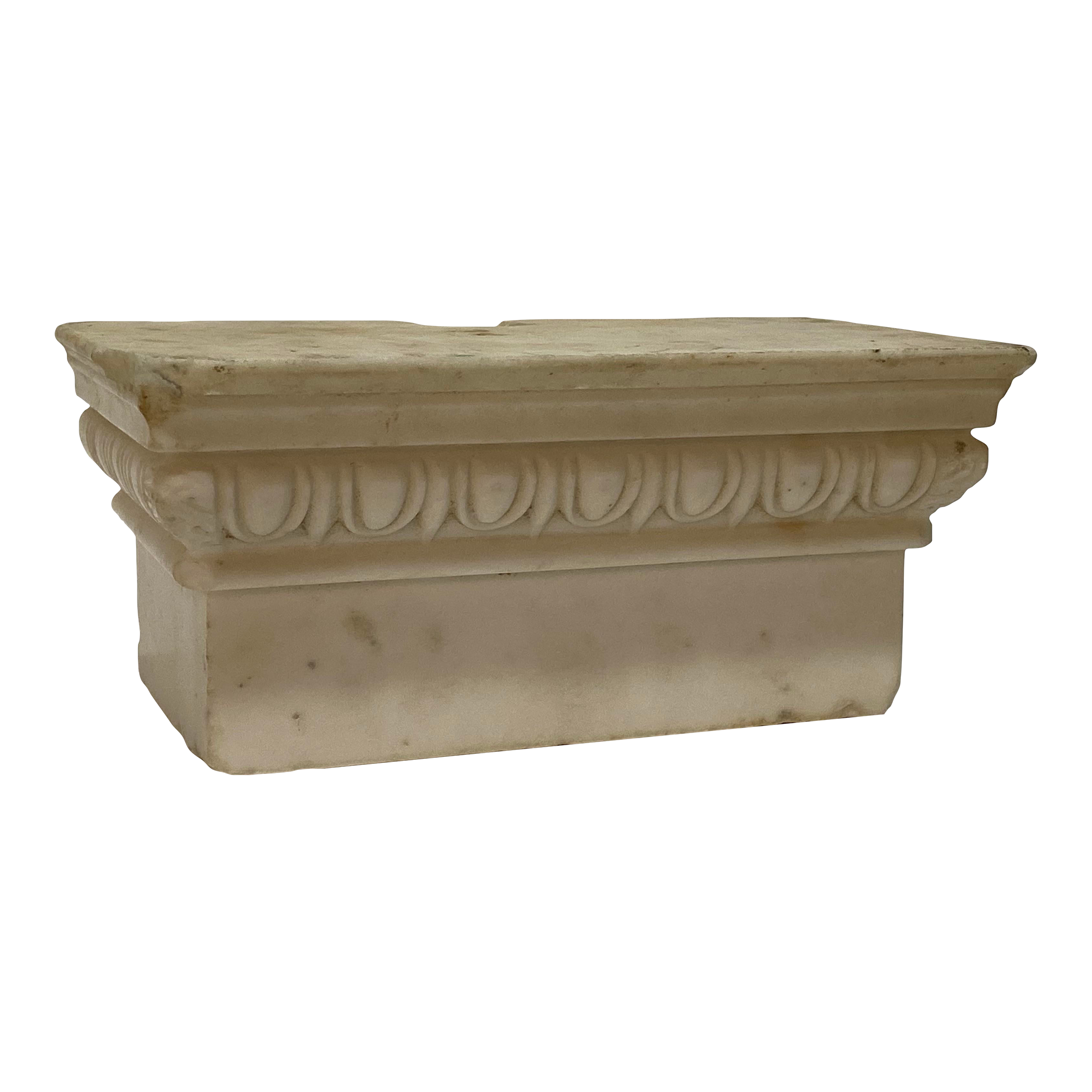 19th Century Carved Carrara Marble Architectural Element Column Capital ...