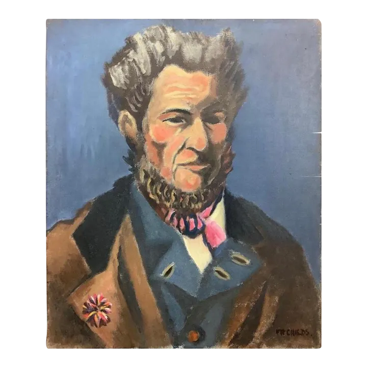 Mid 20th Century Oil on Canvas Portrait Painting of a Man by Artist ...