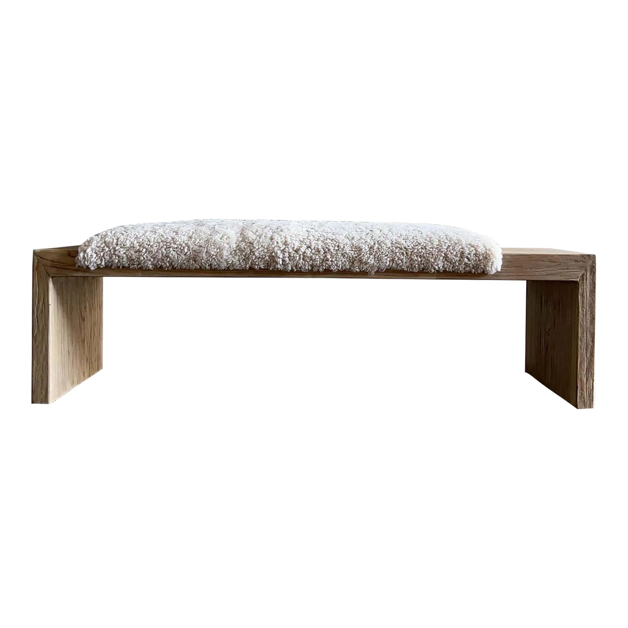 Casi Norwegian Sheep Upholstered Elm Bench | Chairish